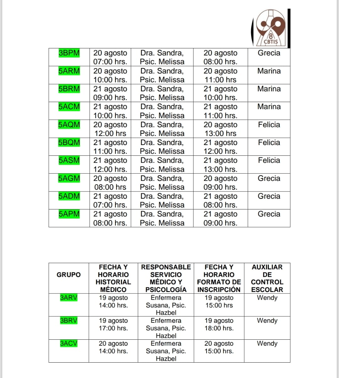 PROCESO DE REINSCRIPCIÓN PARA ALUMNOS REGULARES EN EL CBTIS 8